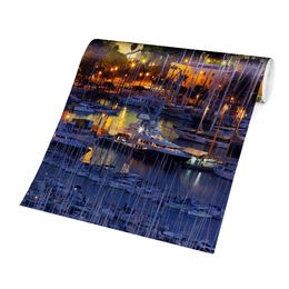 Fototapete Palma de Mallorca City Skyline und Hafen - Vliestapete nach Ma&szlig; Skyline Stadt Wohnzimmer Schlafzimmer Bad Badezimmer K&uuml;che Flur Esszimmer