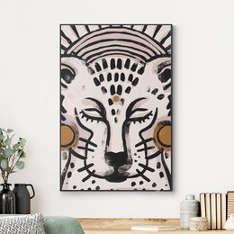 Wechselbild Gepard mit Perlenohrringen Illustration