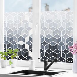 Bilderwelten Fensterfolie originell Abstrakt Sichtschutz blau - Blau Wei&szlig; Geometrie - Geometrisch Wohnzimmer Schlafzimmer K&uuml;che