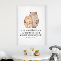 Bilderwelten Bild mit Rahmen Mr. & Mrs. Panda - B&auml;r - Gro&szlig;e Liebe