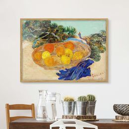 Bilderwelten Bild mit Rahmen Kulinarisch gelb modern inkl. Rahmung - Van Gogh - Stillleben mit Orangen - Obst Wohnzimmer Schlafzimmer