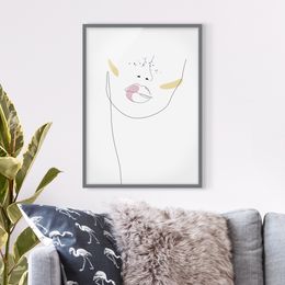 Bild mit Rahmen Line Art - Sommersprossen