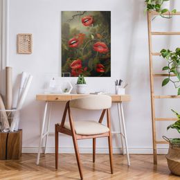 Bilderwelten Leinwandbild Wald Vintage Kunstdruck gr&uuml;n - Lippen Dschungel - B&auml;ume XXL Wohnzimmer Schlafzimmer