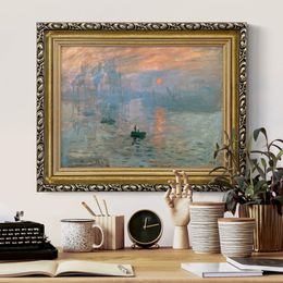 Bilderwelten Bild mit Barockrahmen Antik originell modern Barock blau - Claude Monet - Impression - edle Optik Wohnzimmer Schlafzimmer