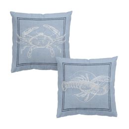 Dekokissen 2er Set Maritimes Krebs Duo Blau