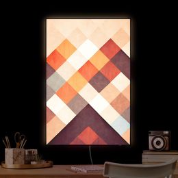 Bilderwelten LED-Wechselbild Warmes Geometrie Muster