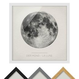Bilderwelten Bild mit Rahmen - Quadrat Der Mond - La Lune