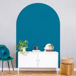 Bilderwelten Rundbogen Tapete Petrol - Schlafzimmer Wohnzimmer - hinterm Bett - halbrund rund - selbstklebend Fototapete