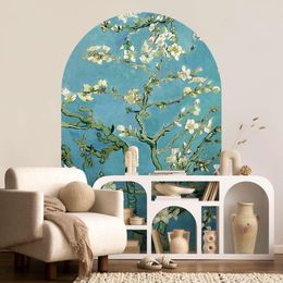 Bilderwelten Rundbogen Tapete Vincent van Gogh - Mandelbl&uuml;te - Schlafzimmer Wohnzimmer - hinterm Bett - halbrund rund - selbstklebend Fototapete