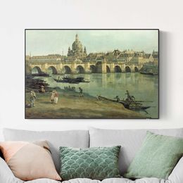 Akustik-Wechselbild Bernardo Bellotto - Dresden vom rechten Elbufer
