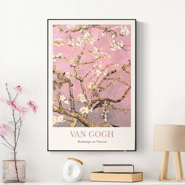 Akustik-Wechselbild Vincent van Gogh - Mandelbl&uuml;te in rosa - Museumsedition