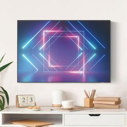 Akustik-Wechselbild Geometrisches Neonlicht