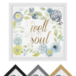 Spruch Bild mit Rahmen Blumenkranz mit Spruch - Soul