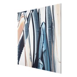 Bilderwelten Alu-Dibond Outdoor Bild Blau und Beige Streifen
