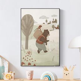 Akustik-Wechselbild Anna Lunak Illustration -Mascha und der B&auml;r