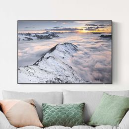 Akustik-Wechselbild Blick &uuml;ber Wolken und Berge