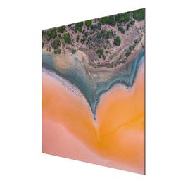 Bilderwelten Alu-Dibond Outdoor Bild Oranges Seeufer auf Sardinien