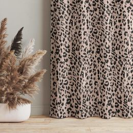 Bilderwelten Vorhang Zebra und Leopard Muster - blickdichte Gardine Muster Wohnzimmer Schlafzimmer Küche Bad Badezimmer Jugendzimmer Beige
