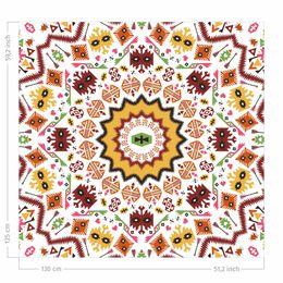 Bilderwelten Vorhang Azteken Boho Mandala in bunt