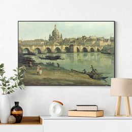 Wechselbild Bernardo Bellotto - Dresden vom rechten Elbufer