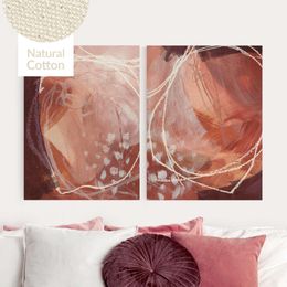 Bilderwelten Leinwandbild originell Abstrakt Kunstdruck rot - Morgenr&ouml;te - Wandbild XXL Wohnzimmer Schlafzimmer