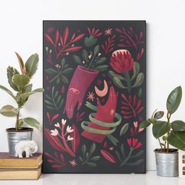Wechselbild Blumen um Mitternacht Illustration