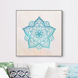 Wechselbild Mandala Illustration Mandala gold blau