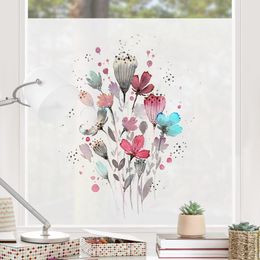 Fensterfolie Esther Meinl - Aquarell Blumen im Fr&uuml;hling