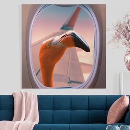 Bilderwelten Leinwandbild Sitzplatz am Fenster
