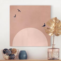 Bilderwelten Leinwandbild Sonnenuntergang in Rosa