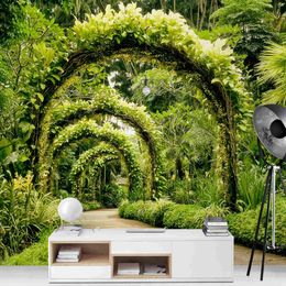 Bilderwelten Fototapete Natur Tropisch Wandtapete gr&uuml;n - Weg durch den botanischen Garten von Singapur - Asia Wohnzimmer Schlafzimmer