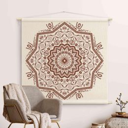 Bilderwelten Wandteppich Azteken Boho Mandala in Kastanienbraun