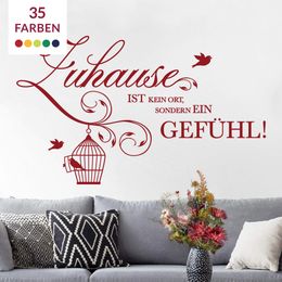 Bilderwelten Wandtattoo Zuhause ist ein Gef&uuml;hl mit Vogelk&auml;fig
