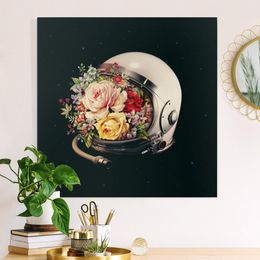 Bilderwelten Leinwandbild Enkel Dika - Rosen im Astronautenhelm