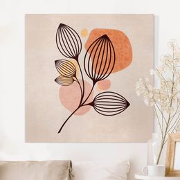 Leinwandbild Boho Bl&auml;tter V