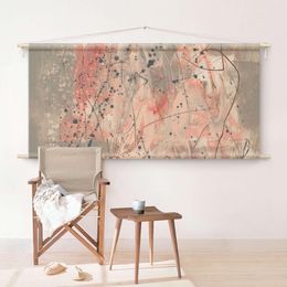 Bilderwelten Wandteppich originell rosa Abstrakt Stoffbild - Err&ouml;ten I - Wandbild Wohnzimmer Schlafzimmer