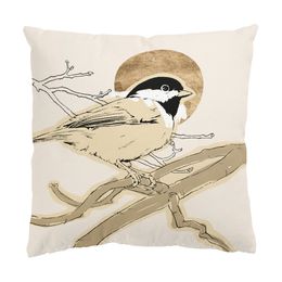 Bilderwelten Dekokissen Vogel vor goldener Sonne I