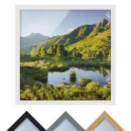 Natur & Landschaft Bild mit Rahmen Blick vom Hirschbichl ins Defereggental