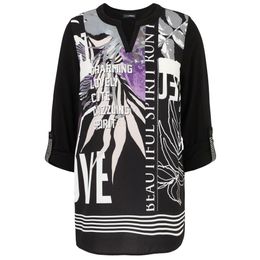 Doris Streich Bluse Damen Größe 4XL lila / schwarz / weiß