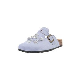 Ital-Design Pantolette Damen Gr&ouml;&szlig;e 36 hellblau / silber