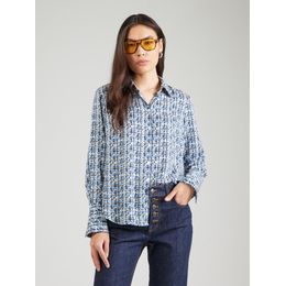 Sisley Bluse Damen Größe S blau / hellblau / schwarz / weiß