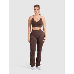Smilodox Sport Bh Maria Solid Scrunch Adjustable Damen Gr&ouml;&szlig;e XL dunkelbraun