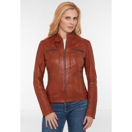 7eleven Lederjacke 'SECatia' Damen Gr&ouml;&szlig;e 5XL cognac