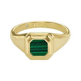 Fossil Ring Damen Gr&ouml;&szlig;e 47 gold / smaragd