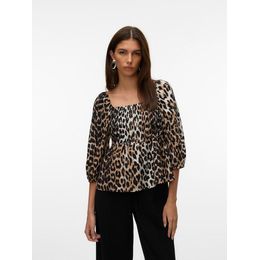 Véro Moda VERO MODA Bluse 'VMJOSIE' Damen Größe XL creme / brokat / dunkelbraun