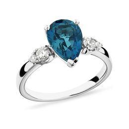 Christ Ring Damen Gr&ouml;&szlig;e 60 blau / silber