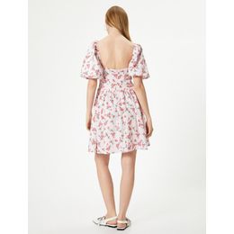 KOTON Kleid Damen Größe 36 grasgrün / rosé / rot Winterkleid