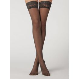 CALZEDONIA Hold-up stockings female Black size L