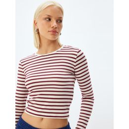 KOTON Shirt Damen Größe XXXL bordeaux / weiß