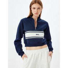KOTON Sweatshirt Damen Gr&ouml;&szlig;e S navy / wei&szlig;